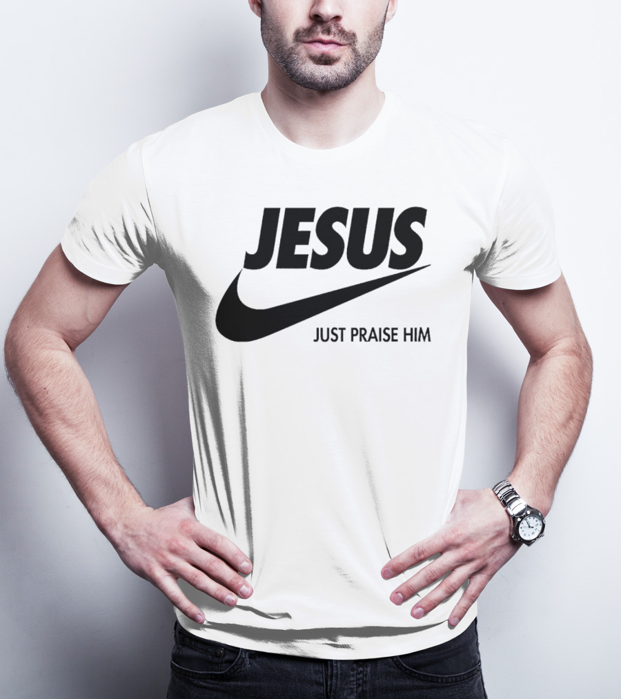 Jesus Just Praise Him Swoosh T-Shirt