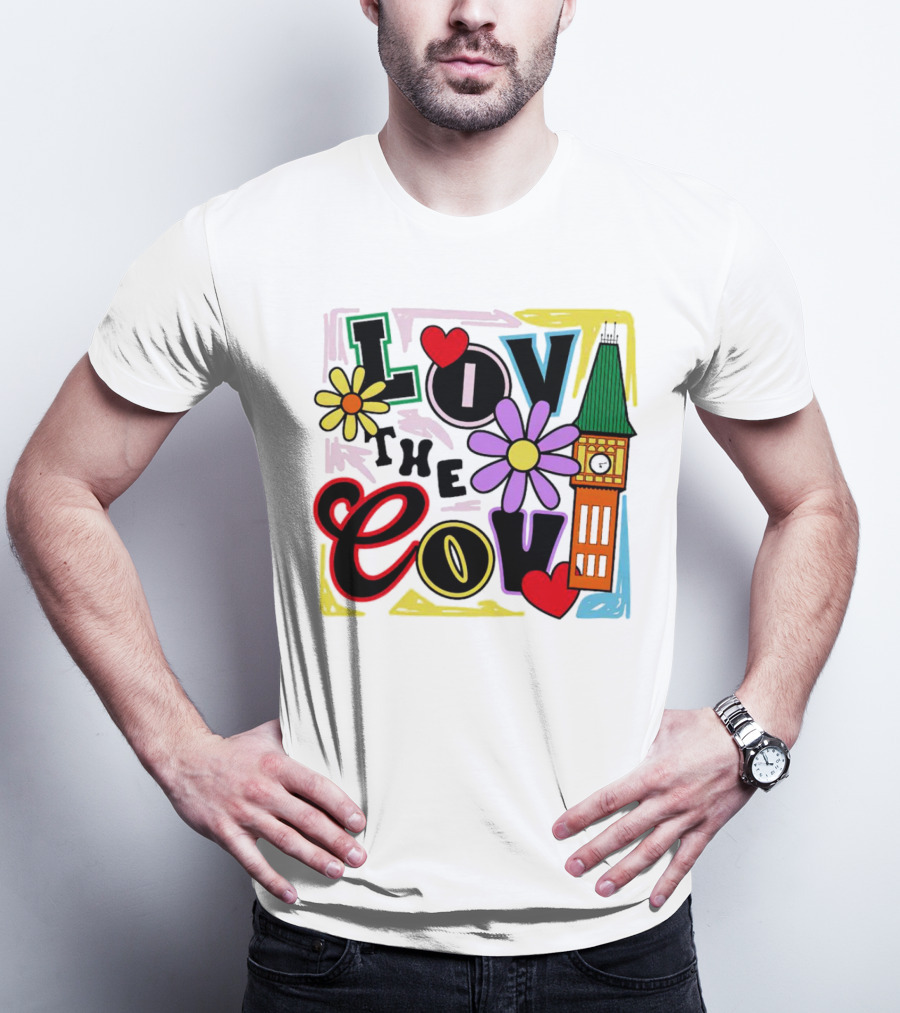 Lov The Cov Big Ben Flowers Hearts T-Shirt