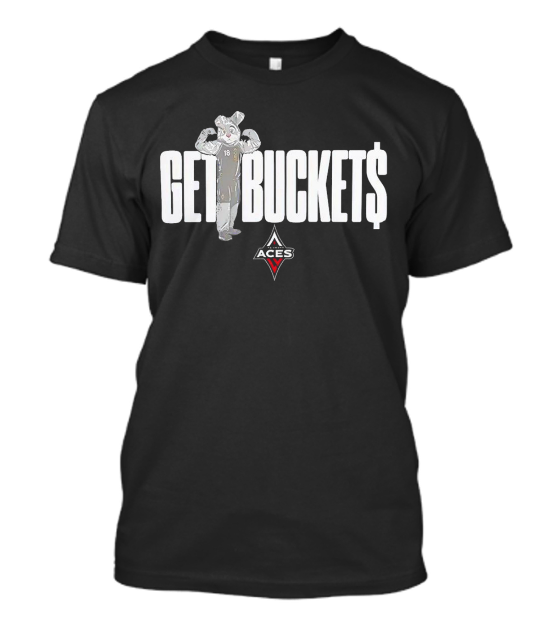 Las Vegas Aces Mascot Get Bucket$ Featuring Team T-Shirt