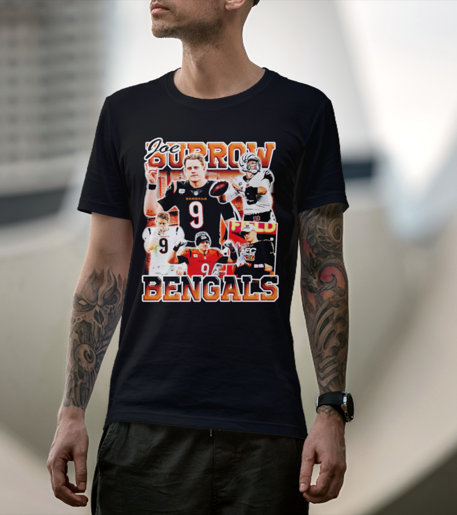Joe Burrow Bengals Legends Number 9 Quarterback Cincinnati NFL Stars T-Shirt