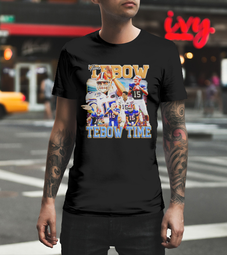 Tim Tebow Florida Gators Football Tebow Time 15 Quarterback Legend T-Shirt