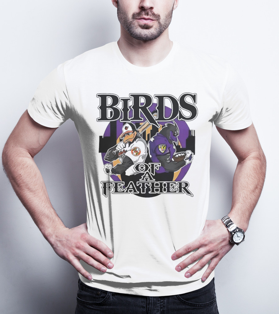 Birds Of A Feather Baltimore Ravens And Orioles T-Shirt
