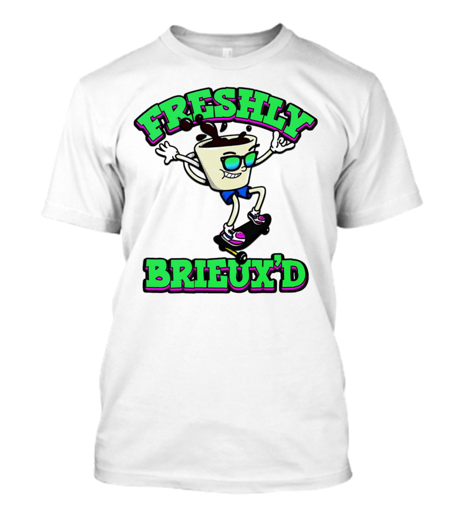 Freshly Brieux'd Skateboarding Cup Character T-Shirt