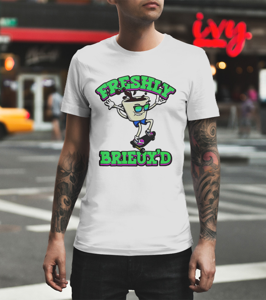 Freshly Brieux'd Skateboarding Cup Character T-Shirt