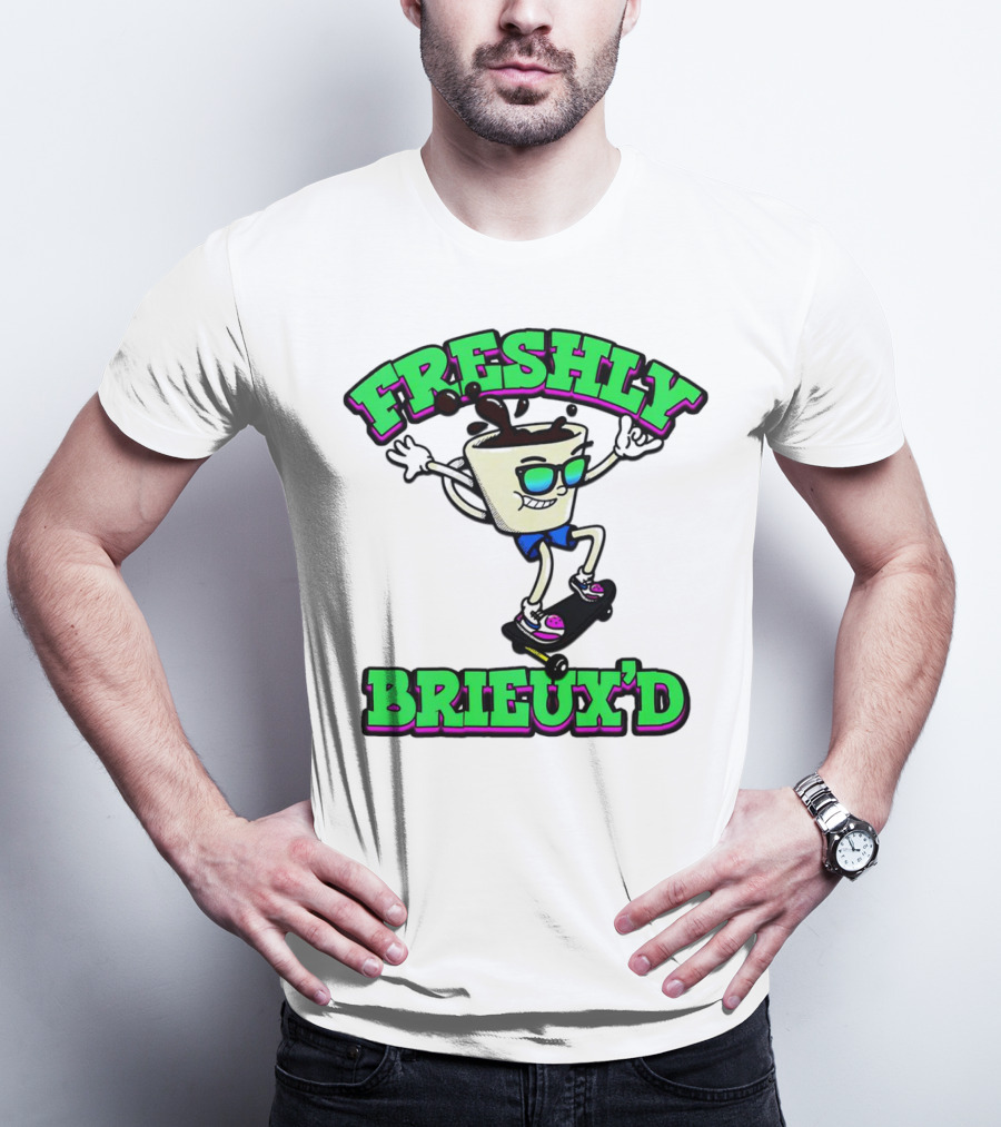 Freshly Brieux'd Skateboarding Cup Character T-Shirt
