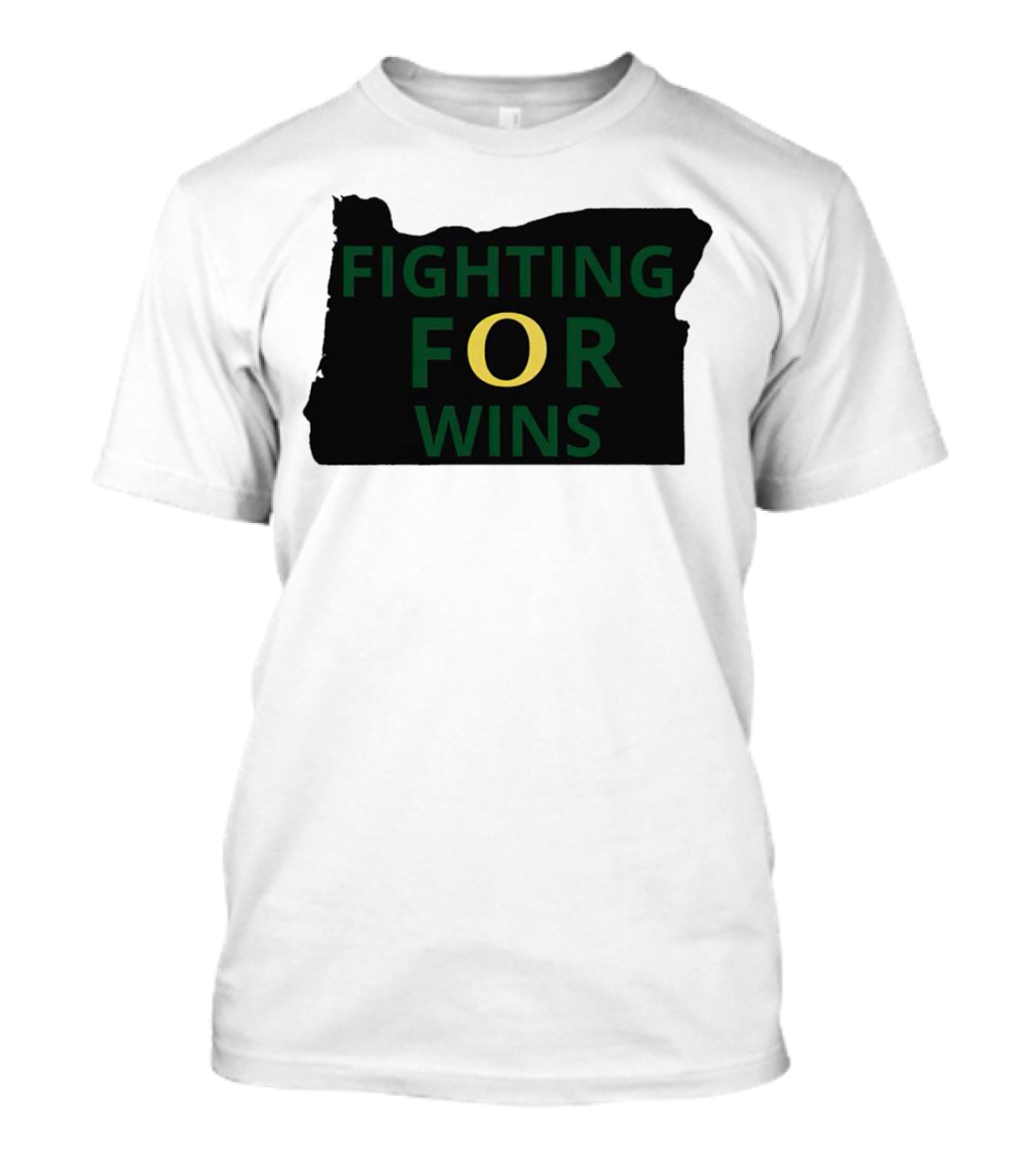 Fighting For Wins Oregon Ducks State Outline T-Shirt