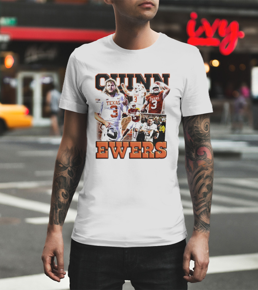 Quinn Ewers Texas Football Longhorns Number 3 T-Shirt