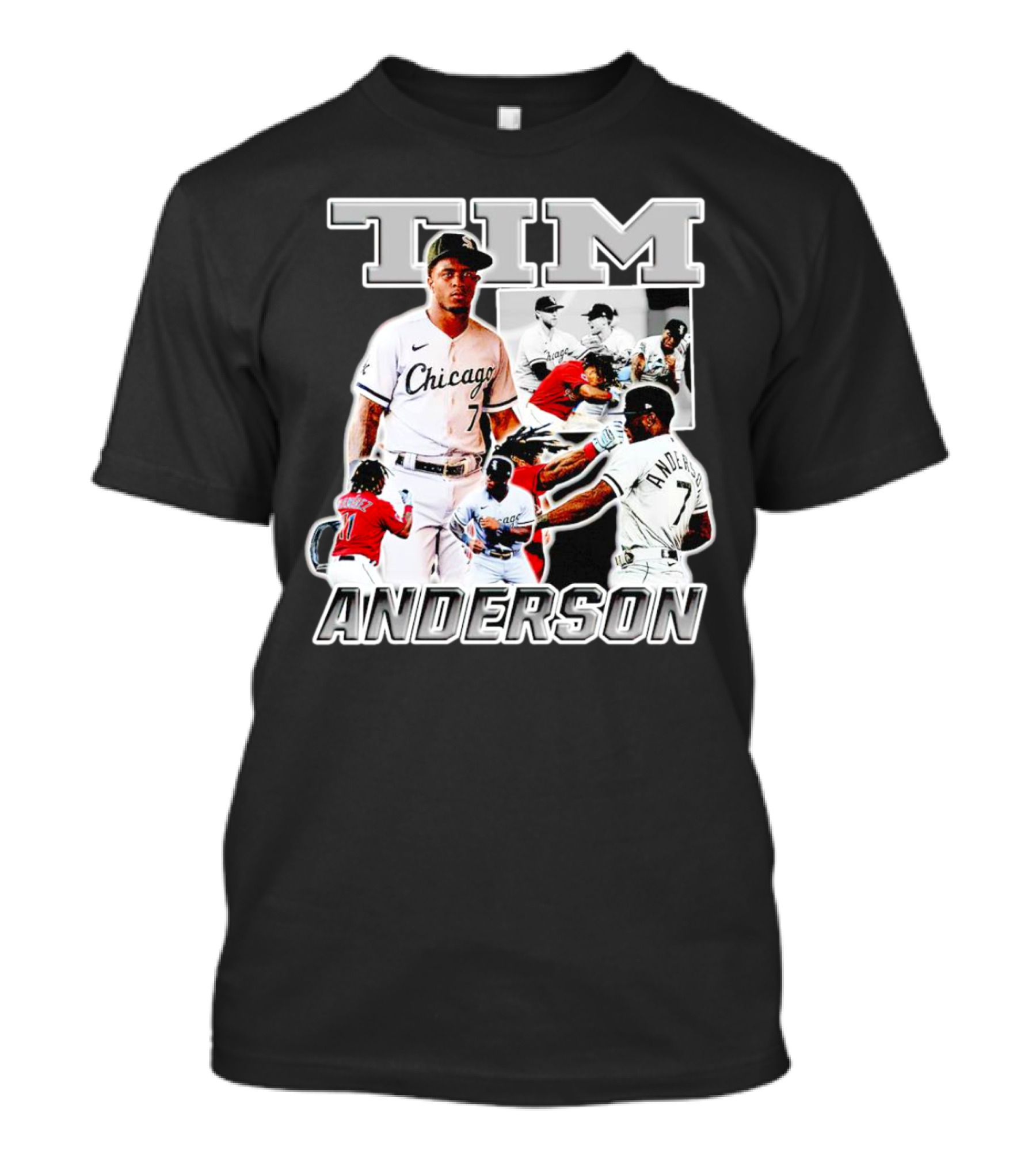 Tim Anderson Chicago White Sox Baseball Collage T-Shirt