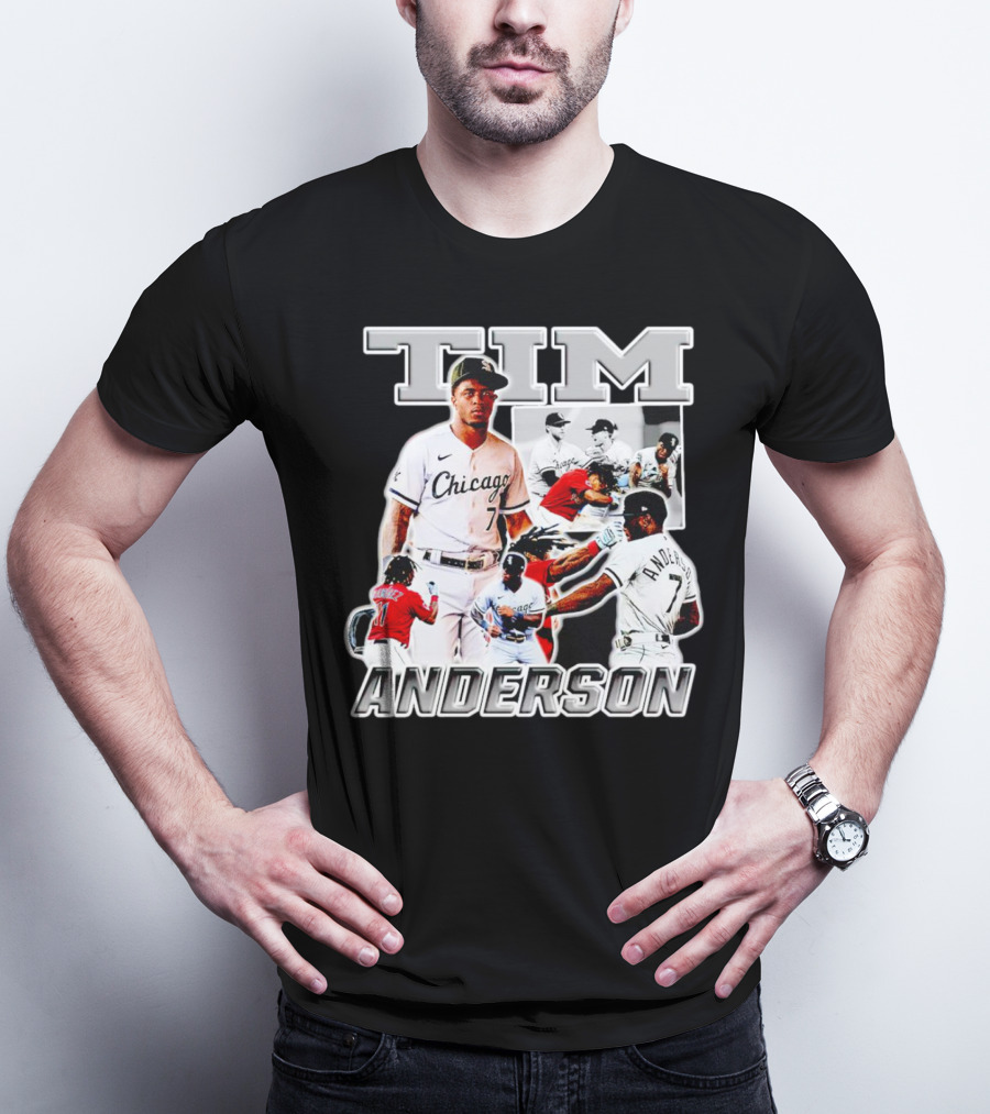 Tim Anderson Chicago White Sox Baseball Collage T-Shirt