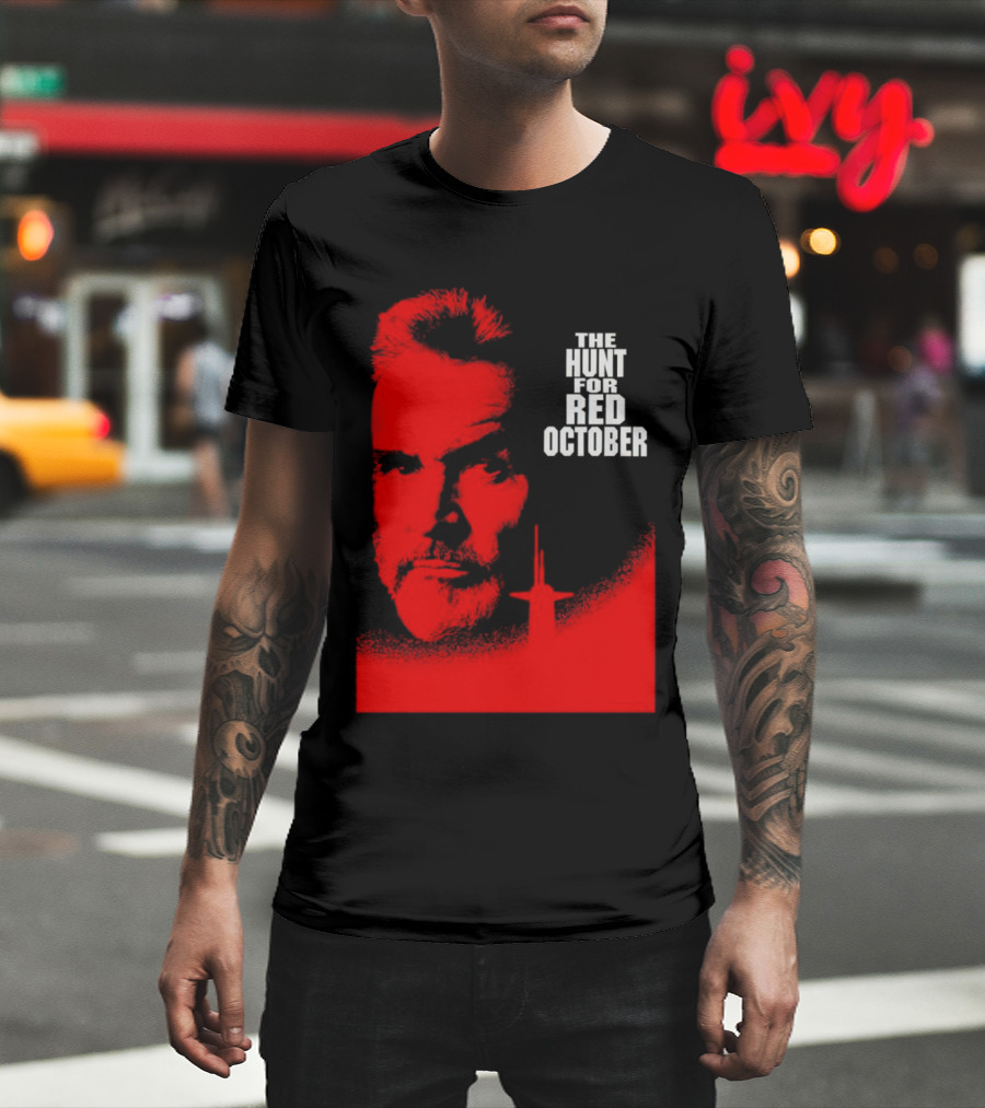 The Hunt For Red October Sean Connery Red Submarine Image T-Shirt