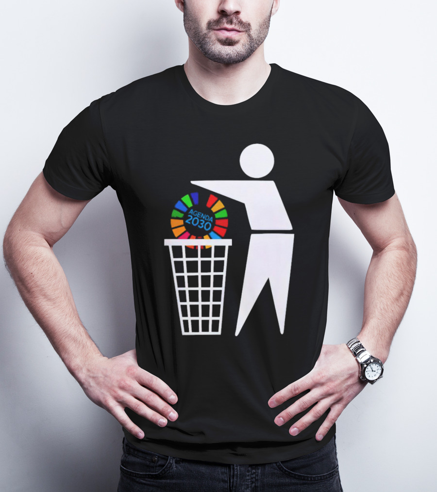 Bin Agenda 2030 Global Goals Symbol In Trash T-Shirt