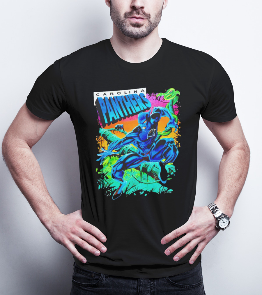Carolina Panthers Black Panther Jungle Action T-Shirt