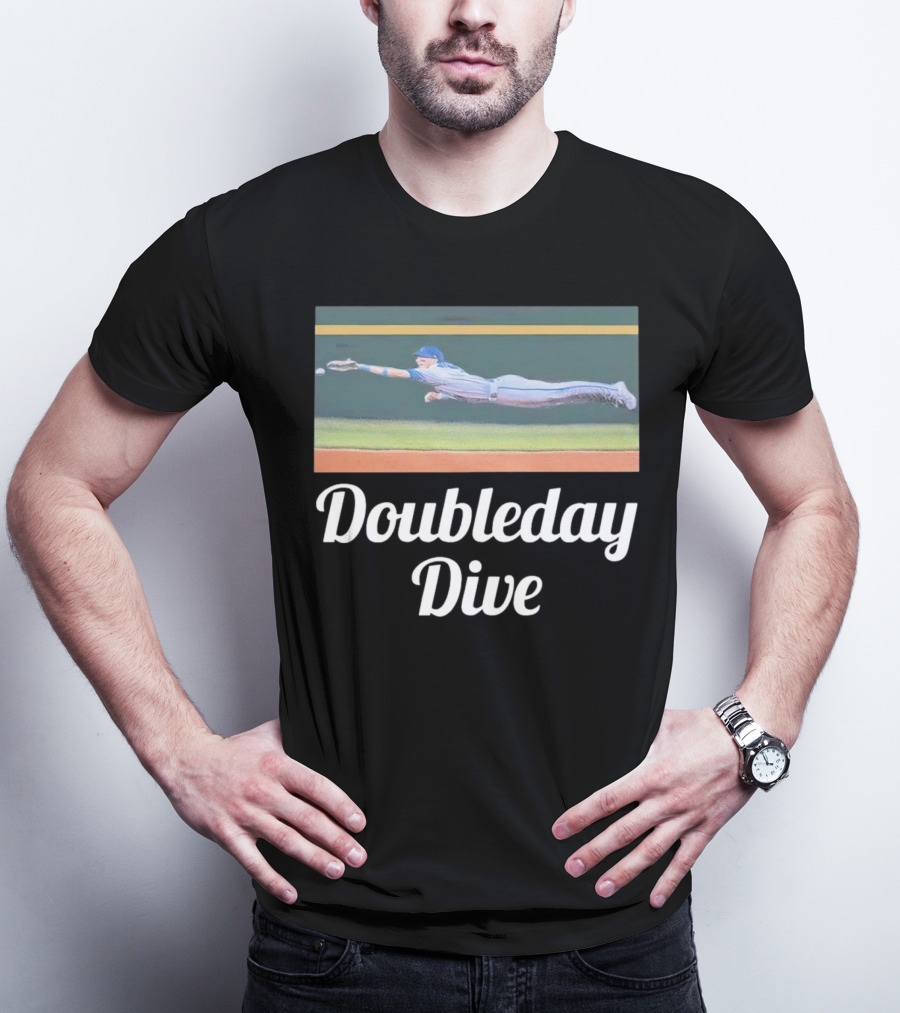 Doubleday Dive Baseball Player Diving Catch T-Shirt