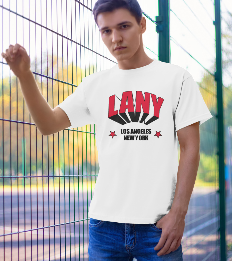 LANY Los Angeles New York Bold Red Stars T-Shirt