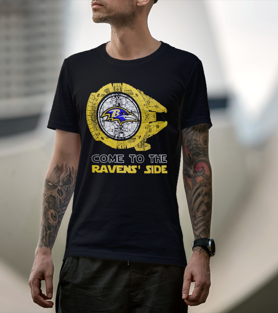Come To The Ravens' Side Baltimore Ravens Star Wars Mashup T-Shirt