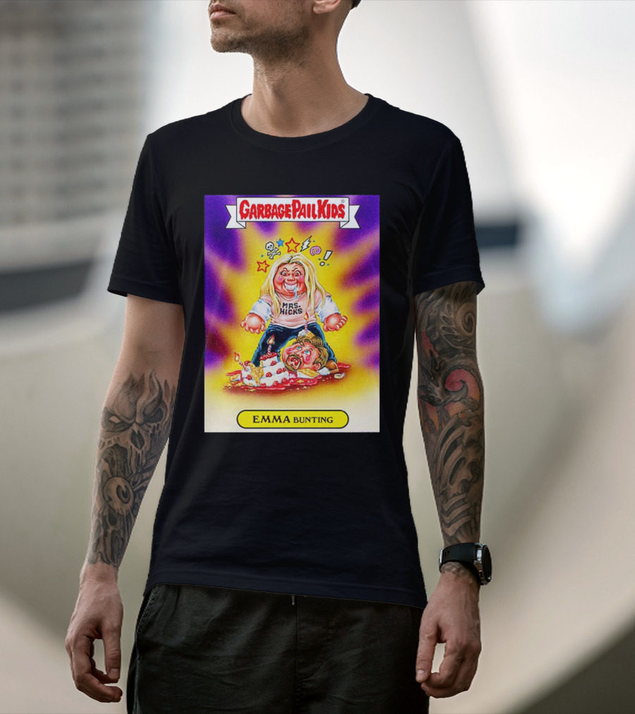 Garbage Pail Kids Emma Bunting Mrs. Hicks Caricature T-Shirt