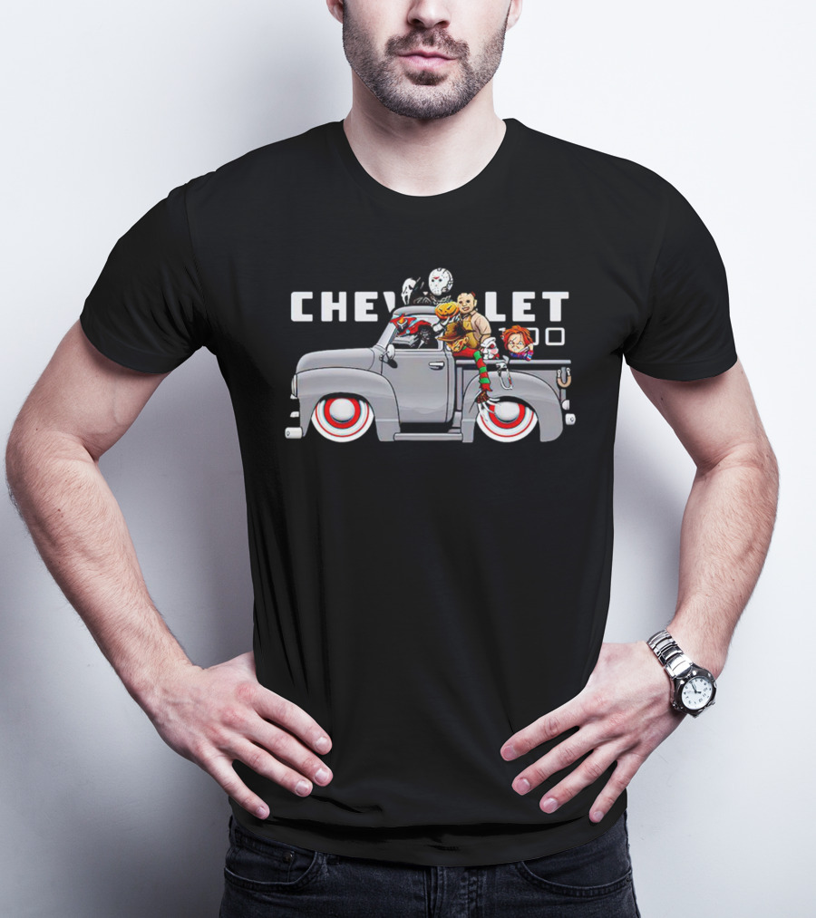 Chevrolet Truck With Horror Movie Characters T-Shirt