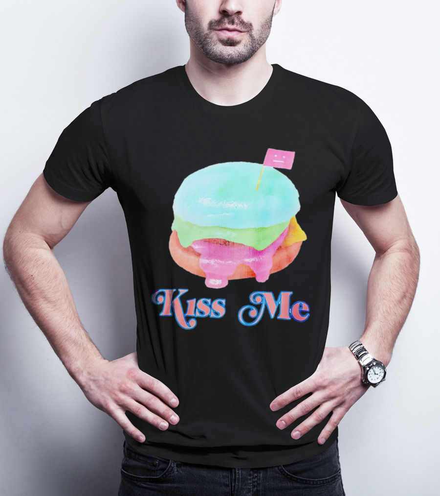 Kiss Me Pastel Burger Flag T-Shirt