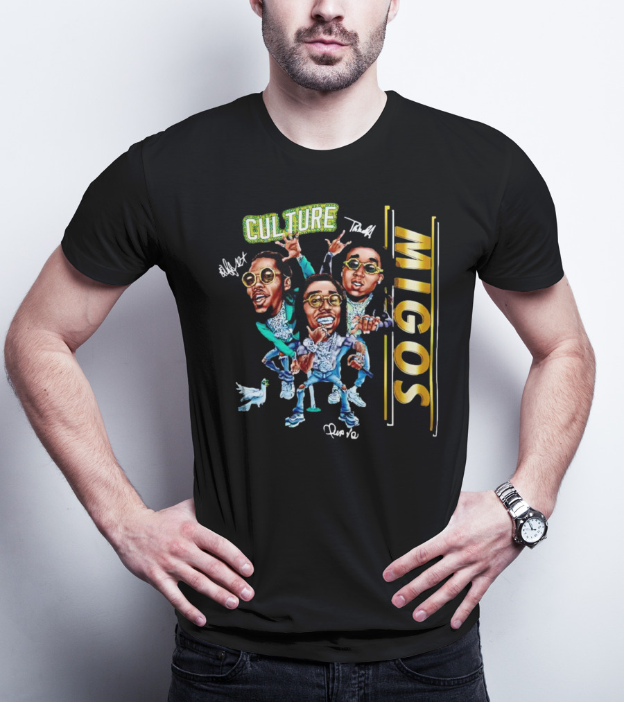 CULTURE Migos Offset Takeoff Quavo Caricature T-Shirt