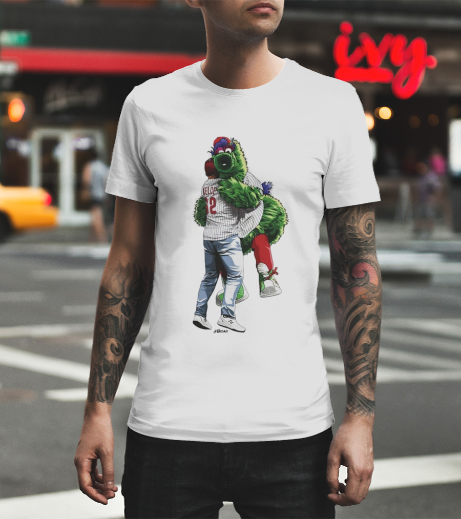 Jason Kelce Phillie Phanatic Hug Philadelphia Phillies T-Shirt