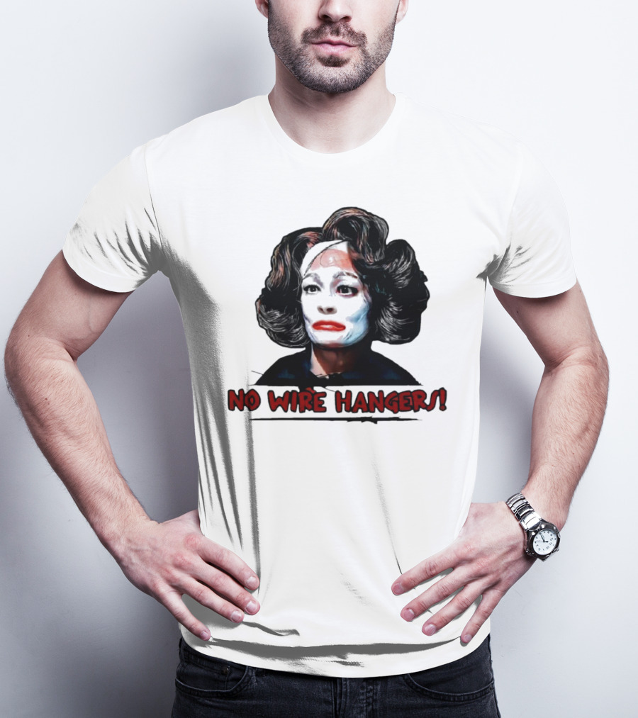 Joan Crawford No Wire Hangers Face Paint Horror T-Shirt