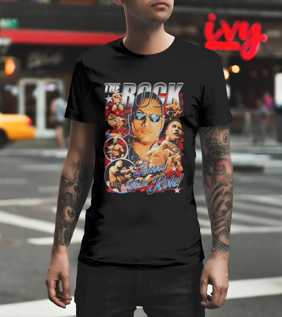 The Rock Know Your Role WWF WCW AEW ECW Pro Wrestling T-Shirt