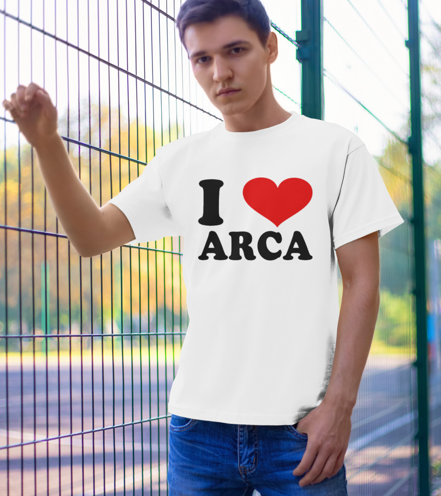 I Heart Arca Bold Text With Red Heart T-Shirt