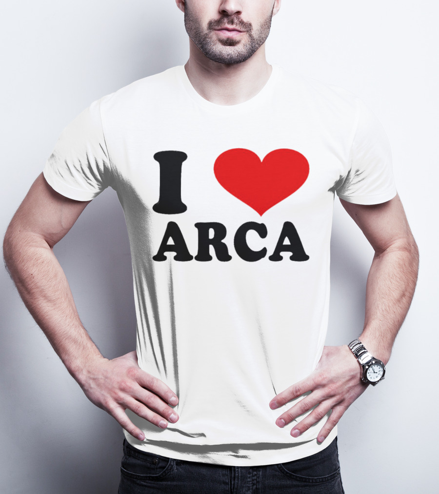 I Heart Arca Bold Text With Red Heart T-Shirt