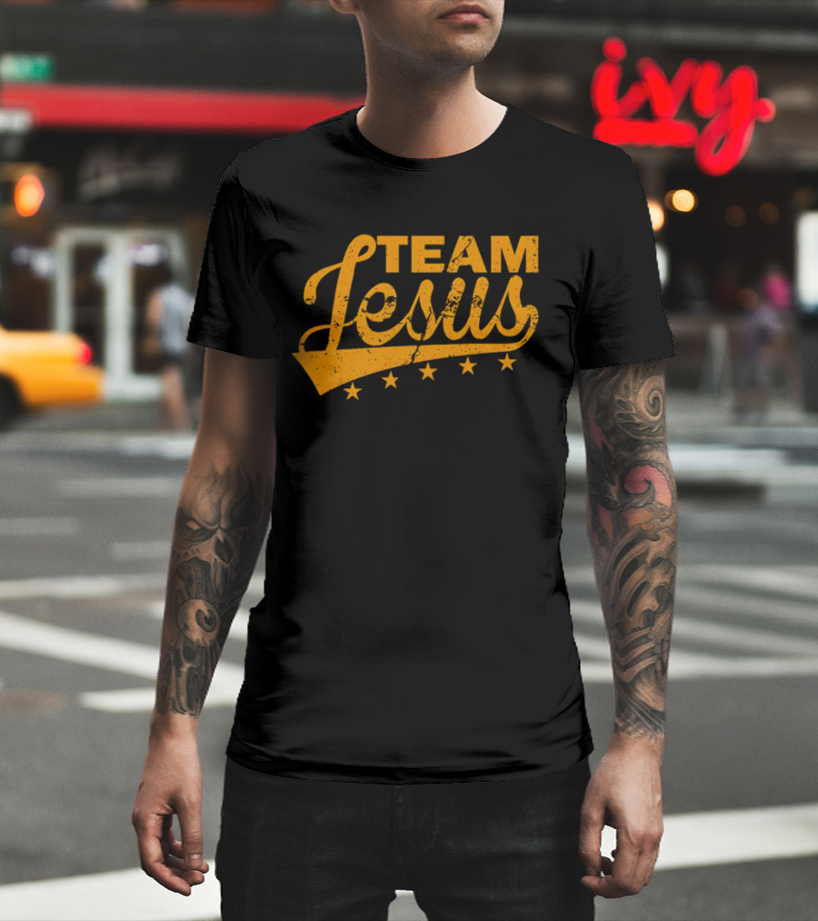 Team Jesus Vintage Style Retro Stars T-Shirt