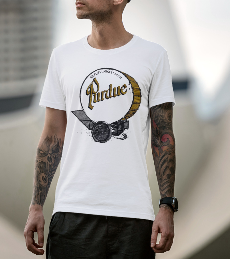 World's Largest Drum Purdue Black And Gold Band Heritage T-Shirt
