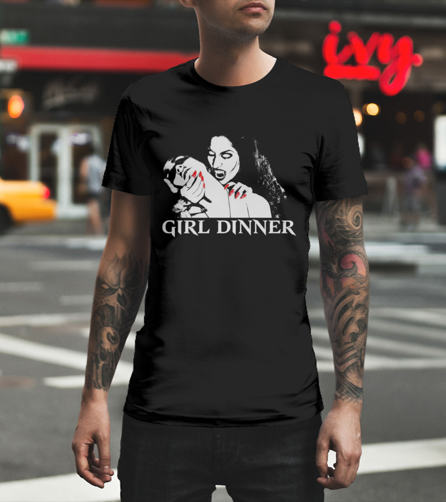 Girl Dinner Vampire Gothic Horror Aesthetic T-Shirt