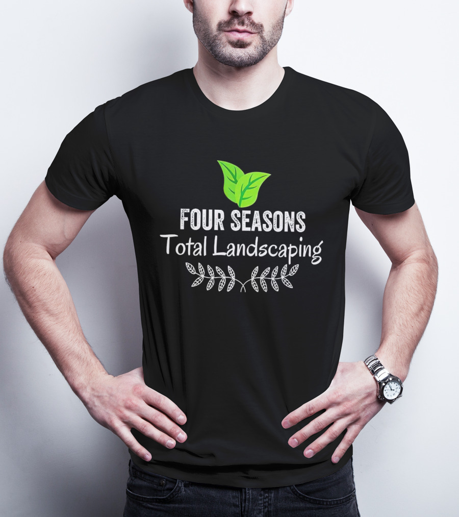Four Seasons Total Landscaping Green Leaf Emblem T-Shirt