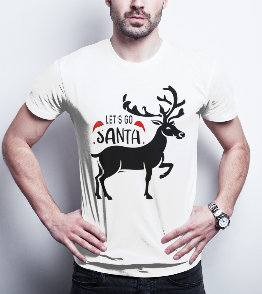 Let's Go Santa Christmas Reindeer T-Shirt