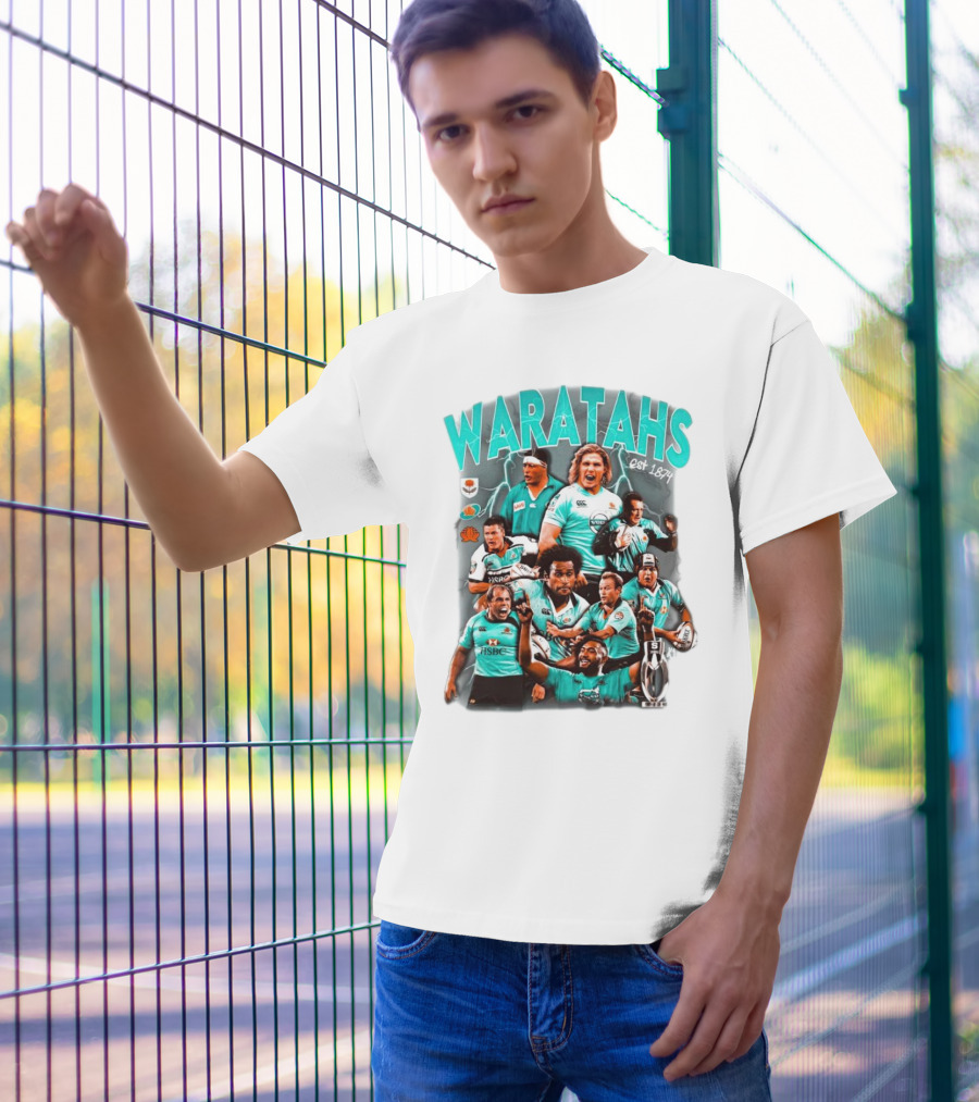 Waratahs Est 1874 Rugby Legends Portrait Featuring HSBC Team Players T-Shirt