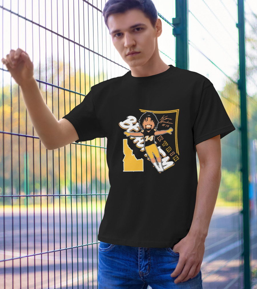 Kyrin Beachem #14 Idaho Vandals Football Kyrin Signature T-Shirt