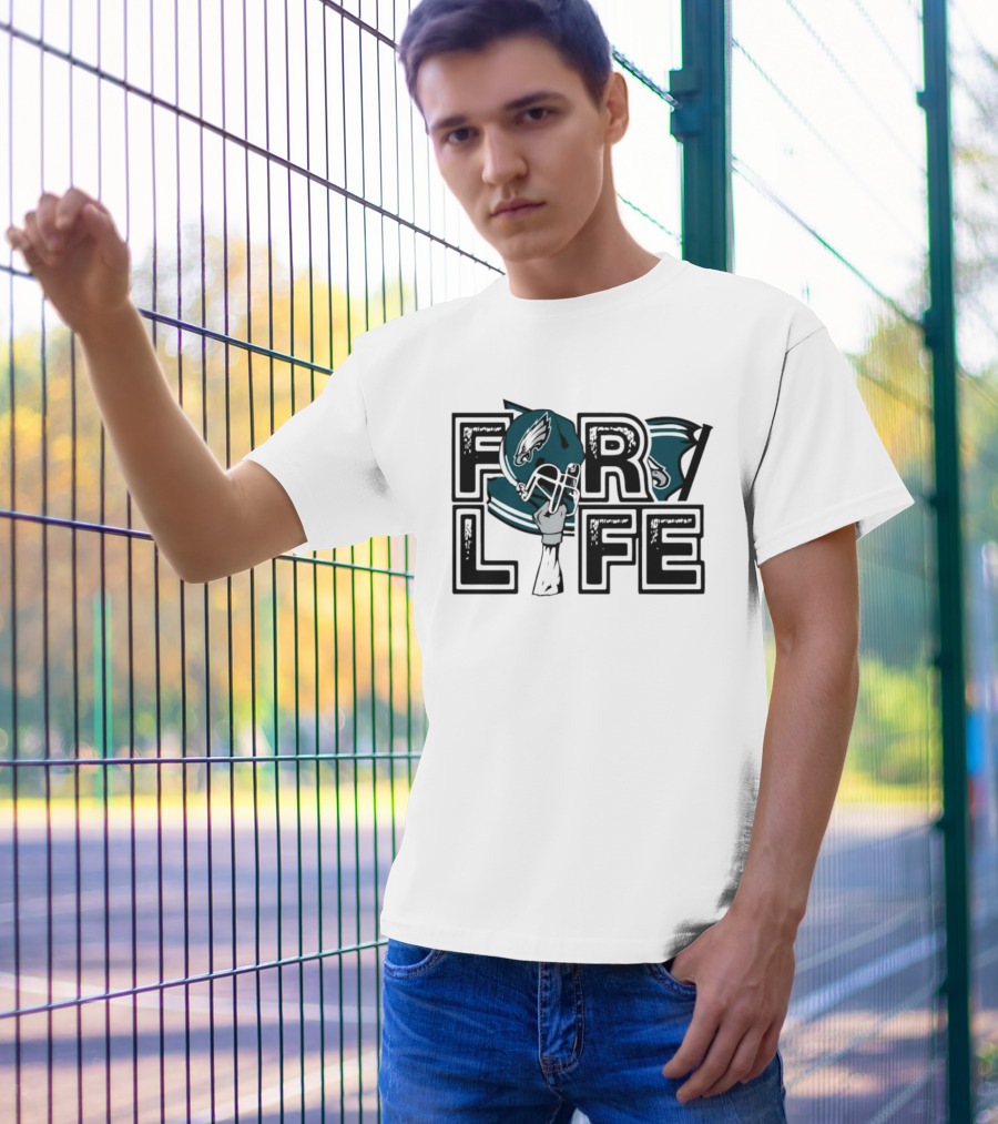 Philadelphia Eagles Helmet Wings For Life NFL T-Shirt