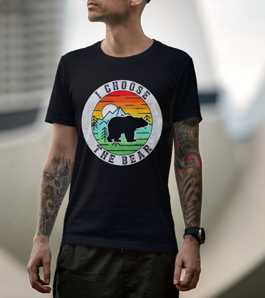 I Choose The Bear Vintage Sunset Mountains T-Shirt