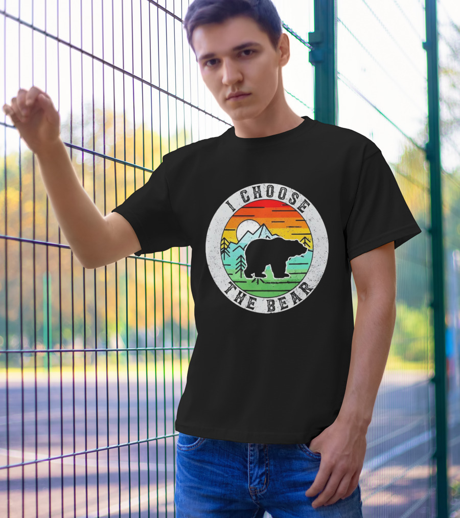 I Choose The Bear Vintage Sunset Mountains T-Shirt