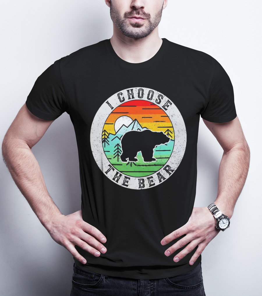 I Choose The Bear Vintage Sunset Mountains T-Shirt