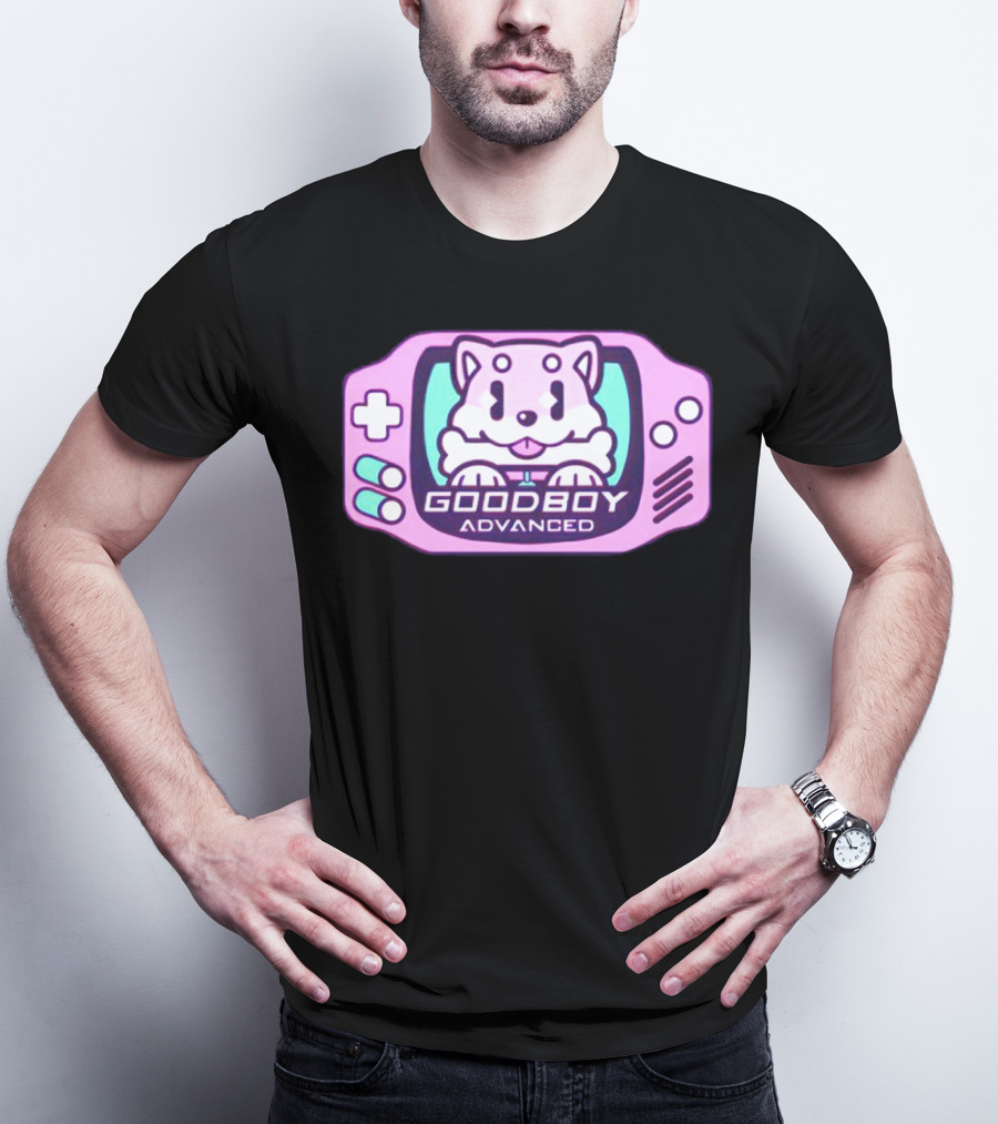 Goodboy Advanced Pastel Gaming Handheld Console Dog Character T-Shirt
