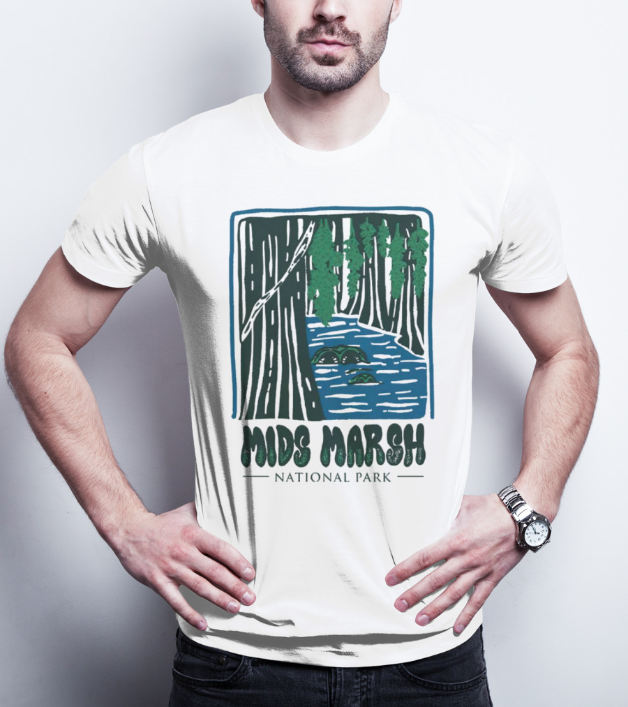 Mids Marsh National Park Forest River Scene T-Shirt