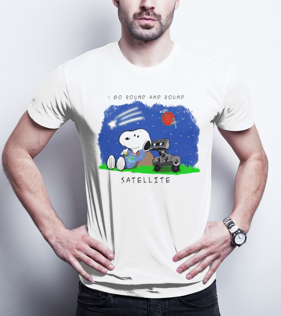 Snoopy I Go Round And Round Satellite Space Adventure T-Shirt