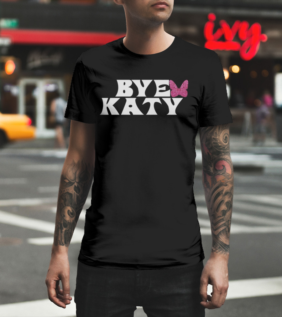 Bye Katy Pink Glitter Butterfly T-Shirt