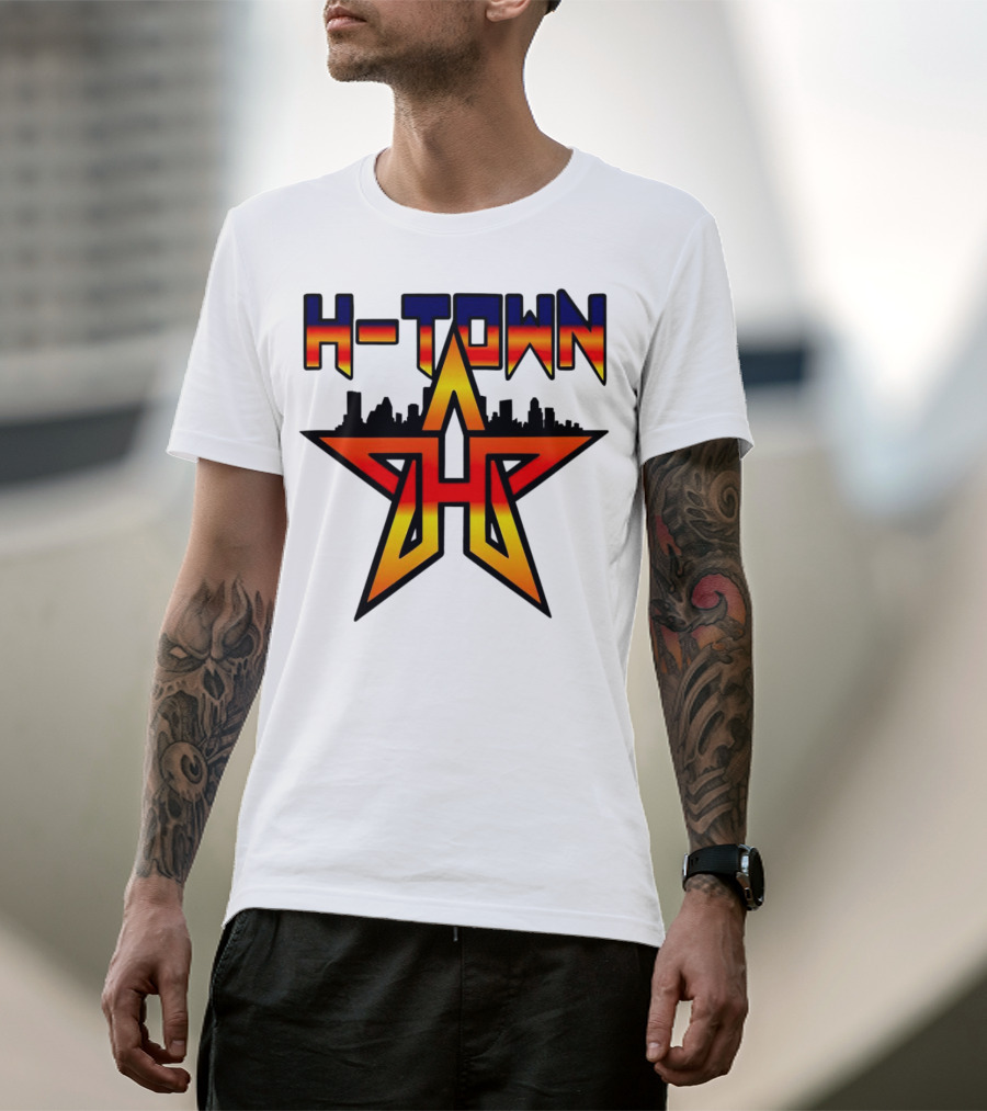 H-Town Skyline Star Houston Astros Baseball T-Shirt