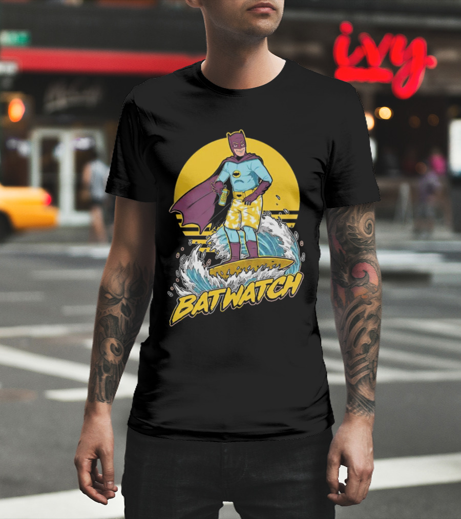 Batwatch Batman Surfing Bat Beach Summer T-Shirt