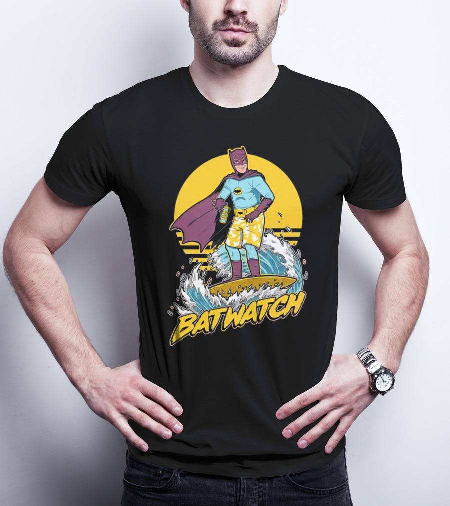 Batwatch Batman Surfing Bat Beach Summer T-Shirt