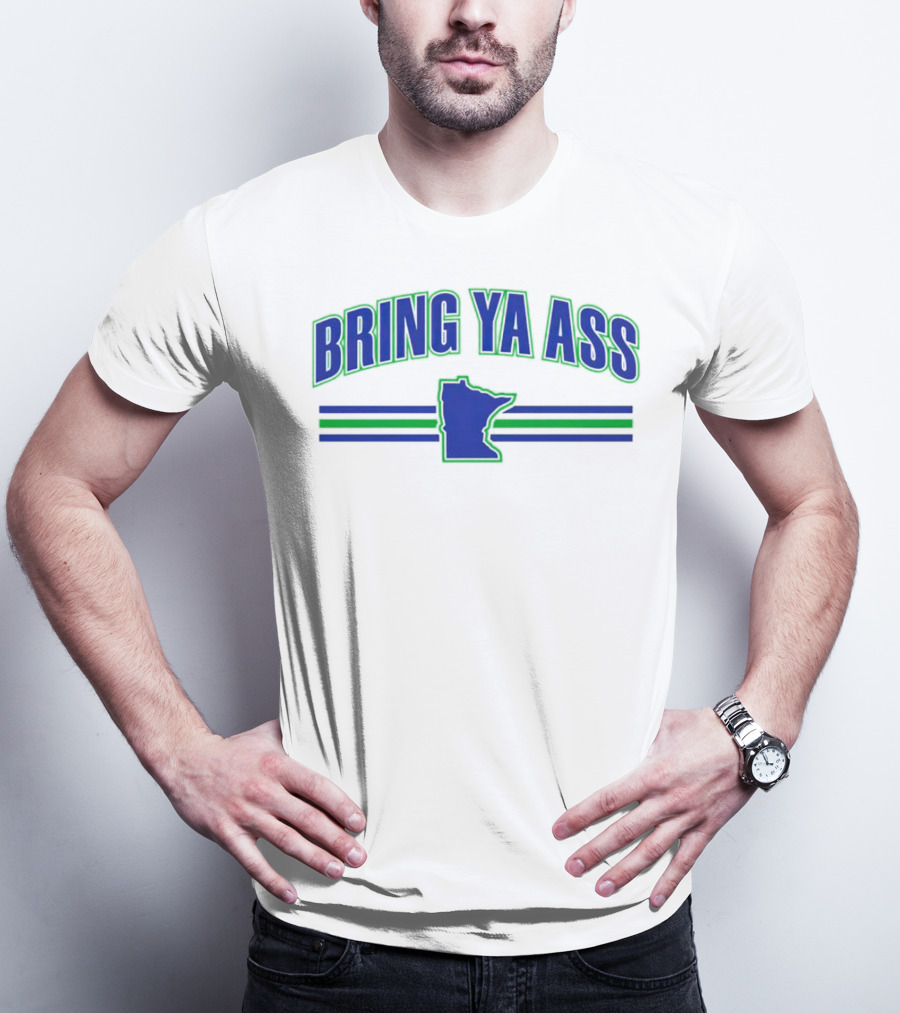 Bring Ya Ass Minnesota Timberwolves Map T-Shirt