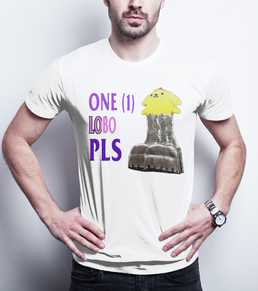 ONE (1) LOBO PLS Yellow Character Black Boots T-Shirt