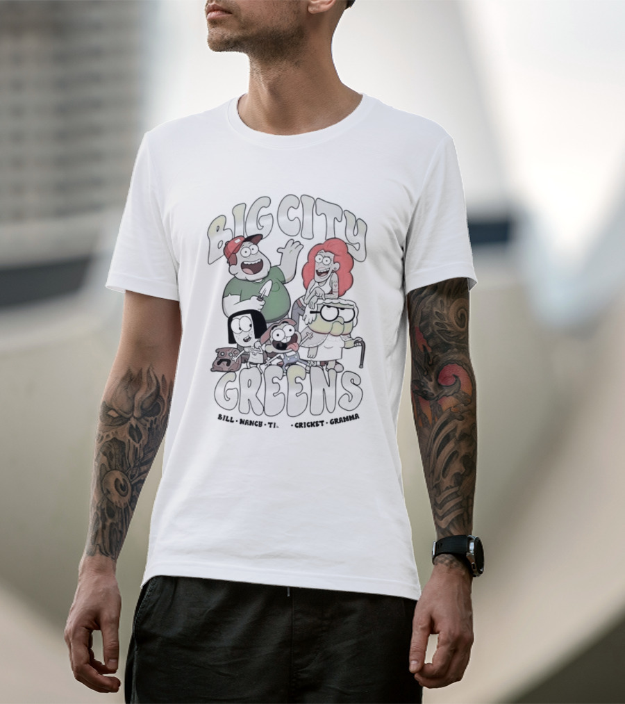 Big City Greens Bill Nancy Tilly Cricket Gramma Characters T-Shirt