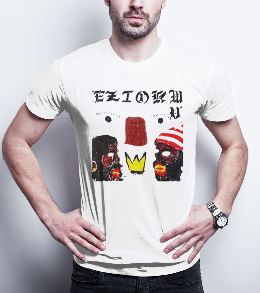 Eziokwu Mixtape Album Crowned Faces With Red Beanie And Glowing Accents T-Shirt